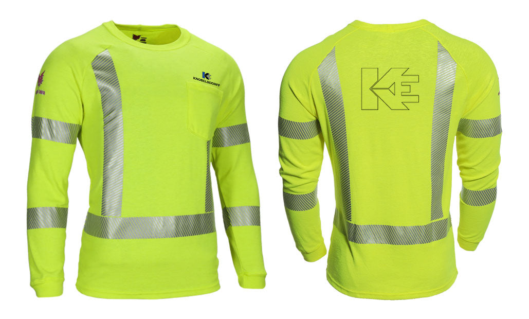 Knobelsdorff Logo - DRIFIRE Helix FR Long Sleeve T-Shirt - Hi Vis Yell
