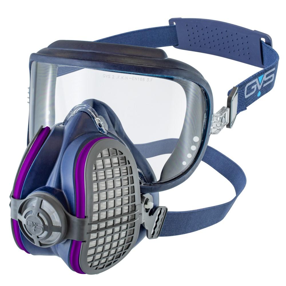 Half Face Mask Respirator w/ Attached Goggles & Filters: GVS Integra